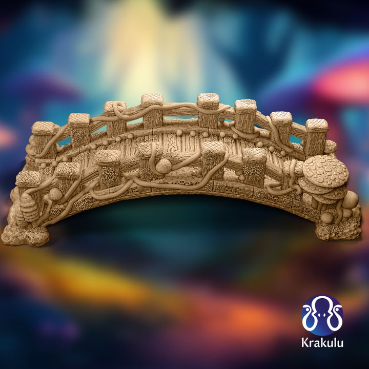 3D Printable Old Overgrown River Bridge by Krakulu