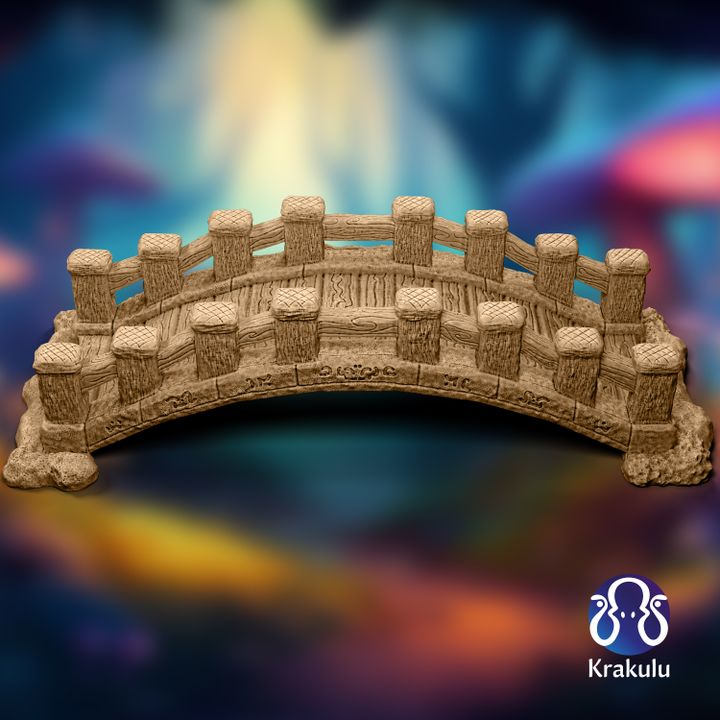3D Printable Old Overgrown River Bridge by Krakulu