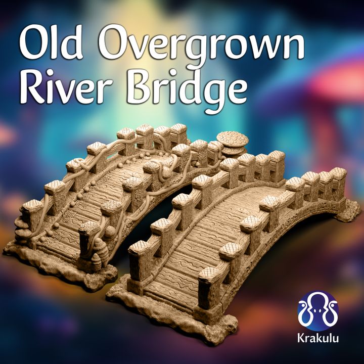 3D Printable Old Overgrown River Bridge by Krakulu
