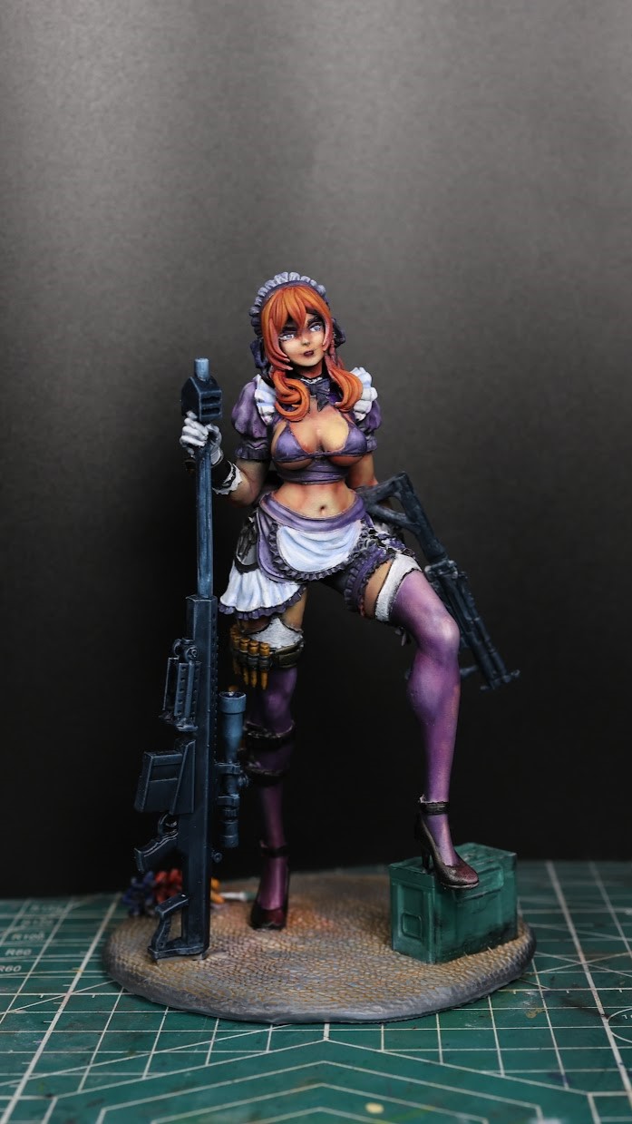3D Printable T.A.C. Maid Astrid - 75mm and 120mm (NSFW) Pin-Up by Ronin Arts Workshop
