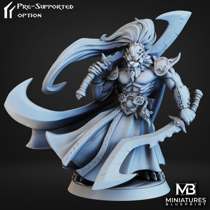 3D Printable Klamos Sharptail Leonin by Miniatures Blueprint