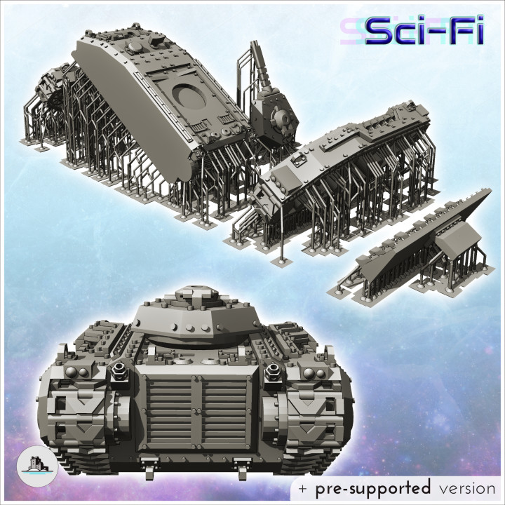 3D Printable Imperial Raptor tank with front blade (autocannon version ...