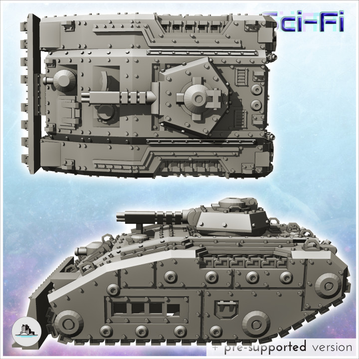 3D Printable Imperial Raptor tank with front blade (autocannon version ...