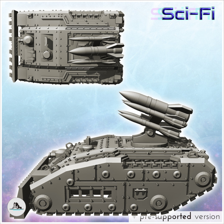 3D Printable Imperial Raptor tank with front blade (orbital missile ...