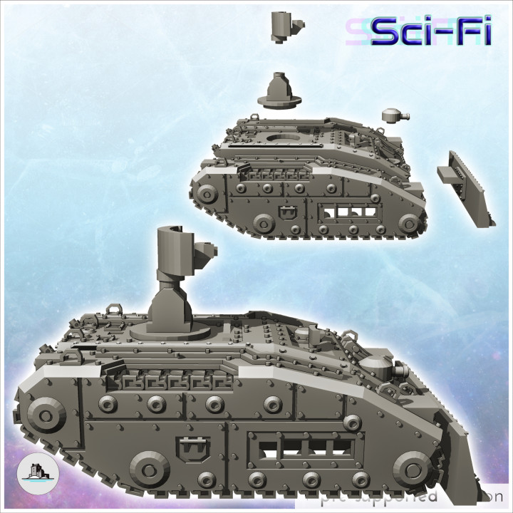 3D Printable Imperial Raptor tank with front blade (radar version) (32 ...