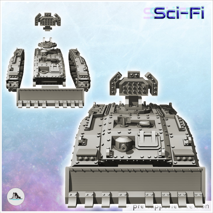 3D Printable Imperial Raptor tank with front blade (rocket launcher ...