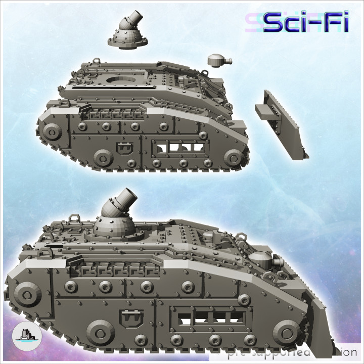 3D Printable Imperial Raptor tank with front blade (mortar version) (9 ...