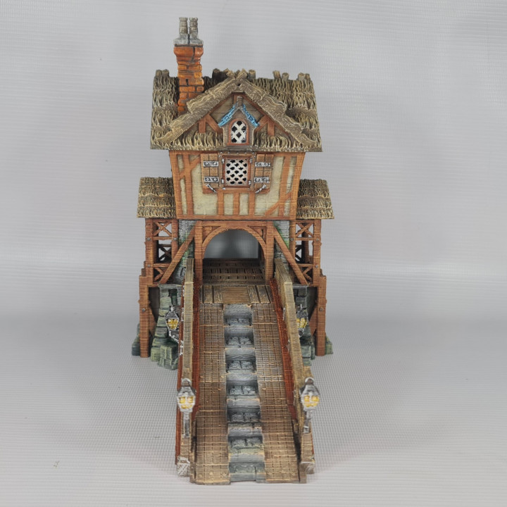 3D Printable Bridge Kit with Toll - Medieval Town Set by Adrian