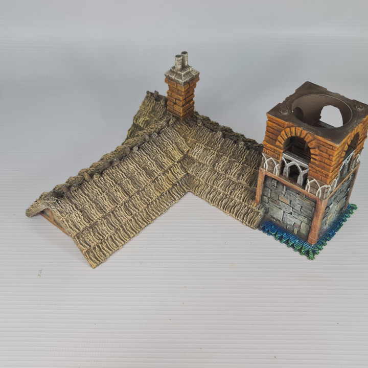 3D Printable Bell Tower Farm - Medieval Town Set by Adrian