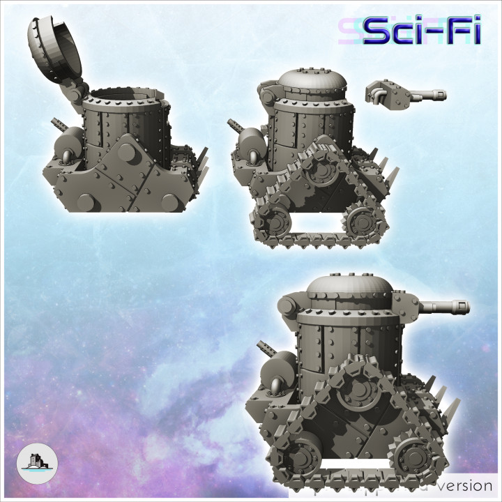 3D Printable Ork tank with cannon and triangular tracks (20) - Future ...