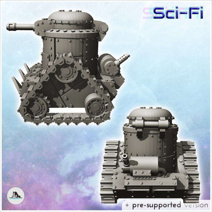 3D Printable Ork tank with cannon and triangular tracks (20) - Future ...