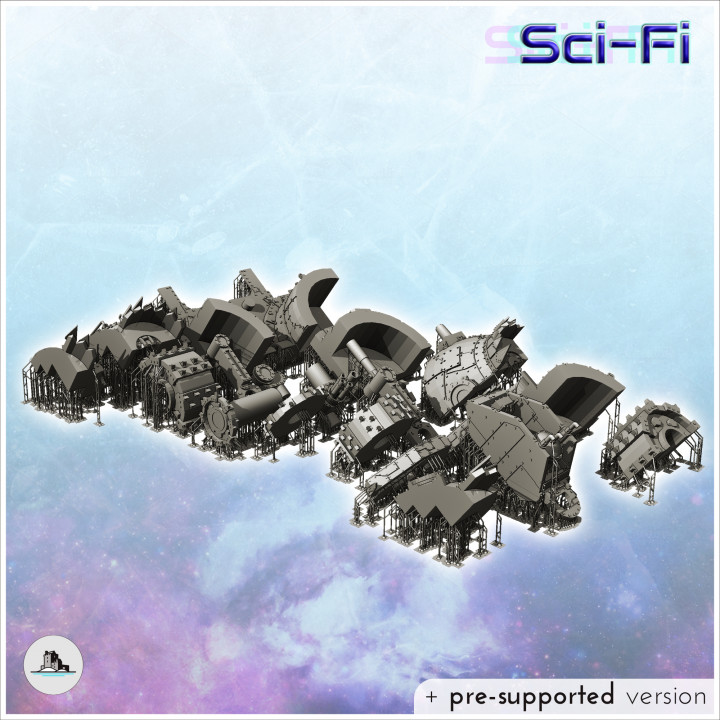 3D Printable Ork heavy tank with main turret and dual front firing ...