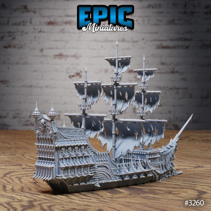 3D Printable Ghost Ship Flying Dutchman / Corsair Sailing / Cursed ...
