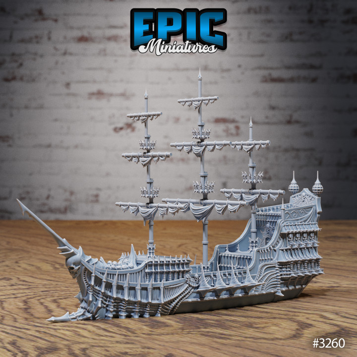3D Printable Ghost Ship Flying Dutchman / Corsair Sailing / Cursed ...