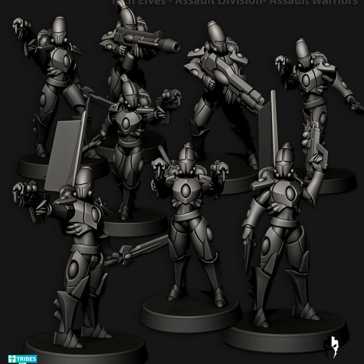 3D Printable Tech Elves - Assault Divisions by Edge Miniatures