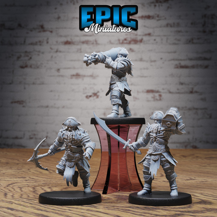 3D Printable Cursed Captain Set / Pirate Male / Undead Corsair / Sea ...