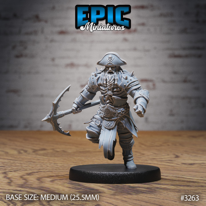 3D Printable Cursed Captain Set / Pirate Male / Undead Corsair / Sea ...