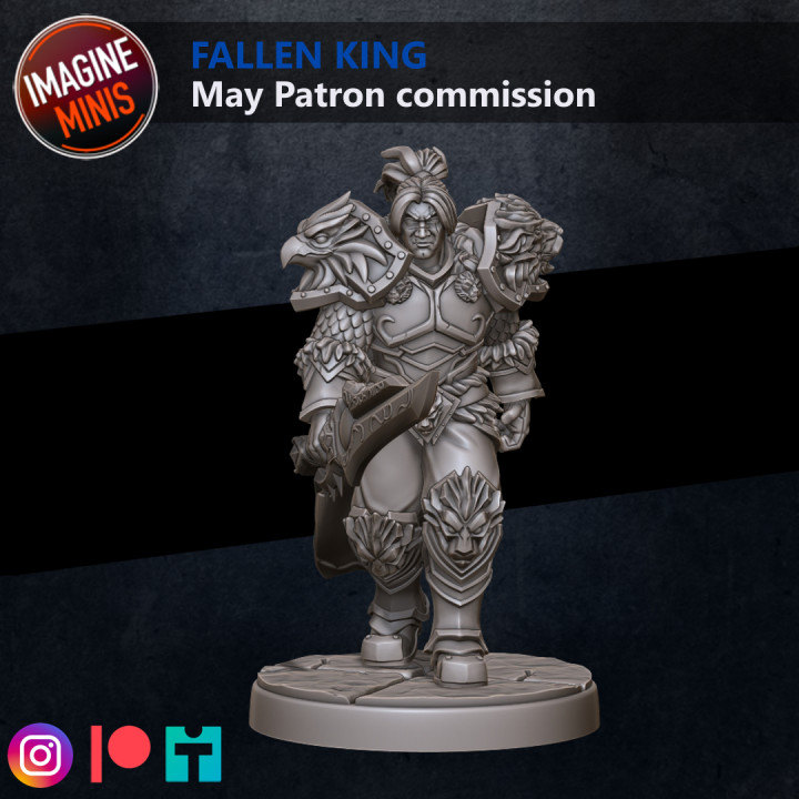 3D Printable Loyalty Reward 03 Months - Fallen King by Imagine Minis