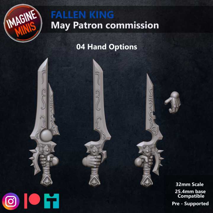 3D Printable Loyalty Reward 03 Months - Fallen King by Imagine Minis