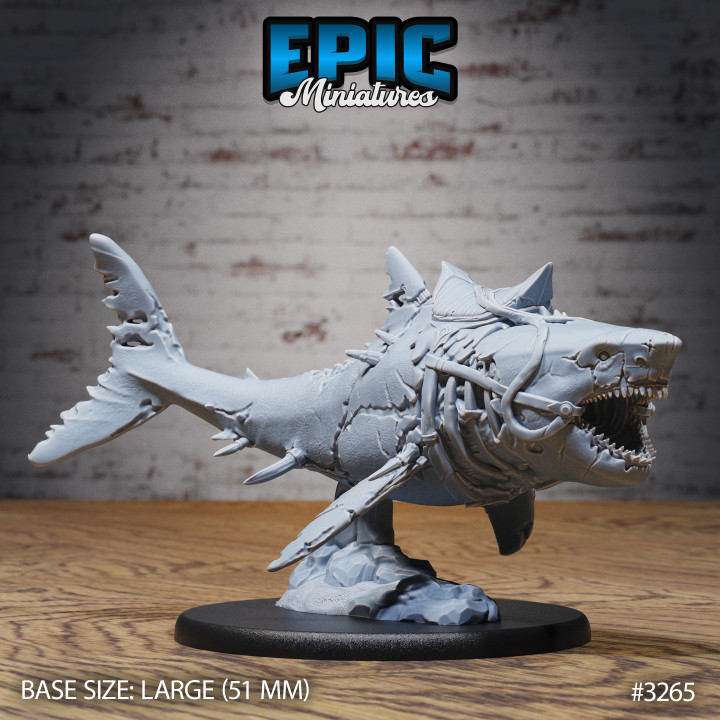 3D Printable Cursed Captain Shark Mount / Ancient Water Predator Rider ...