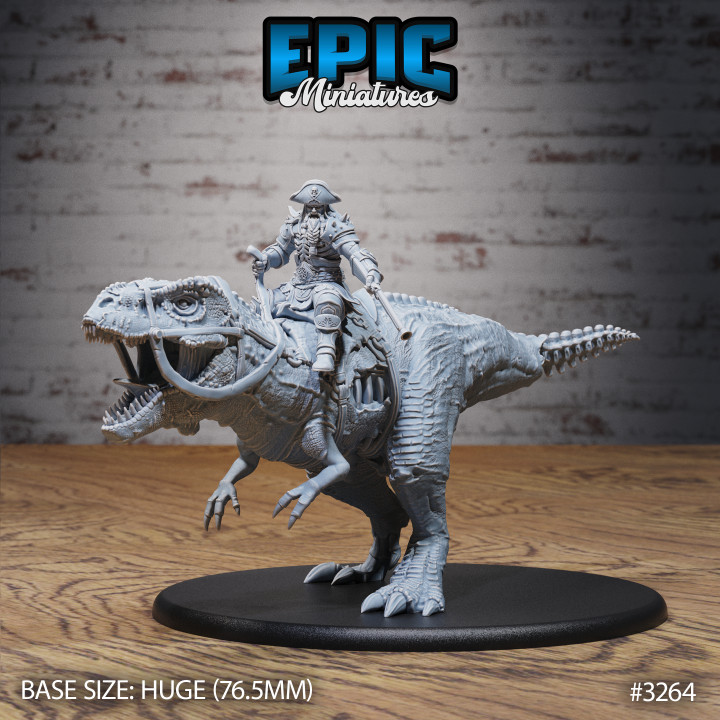 3D Printable Cursed Captain Shark & T-Rex Mount Team / Ancient Water ...