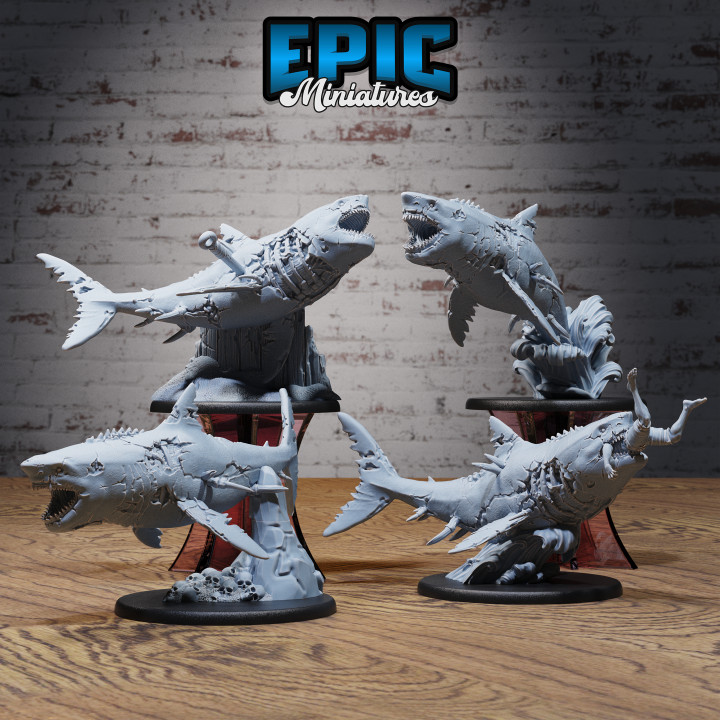 3D Printable Zombie Shark Set / Undead Water Predator / Evil Swimmer ...