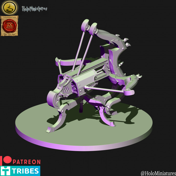 3D Printable Dark elves Bolt thrower (elf) by HoloMiniatures