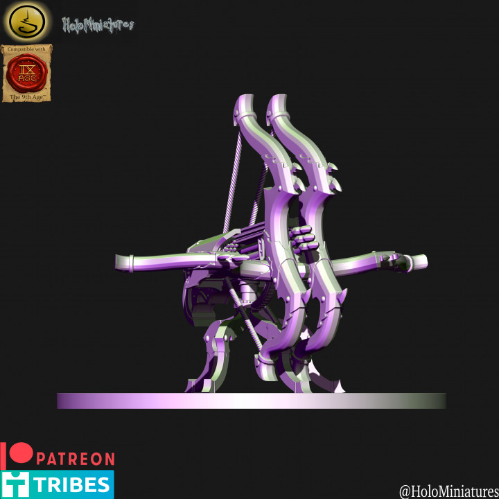 3D Printable Dark elves Bolt thrower (elf) by HoloMiniatures