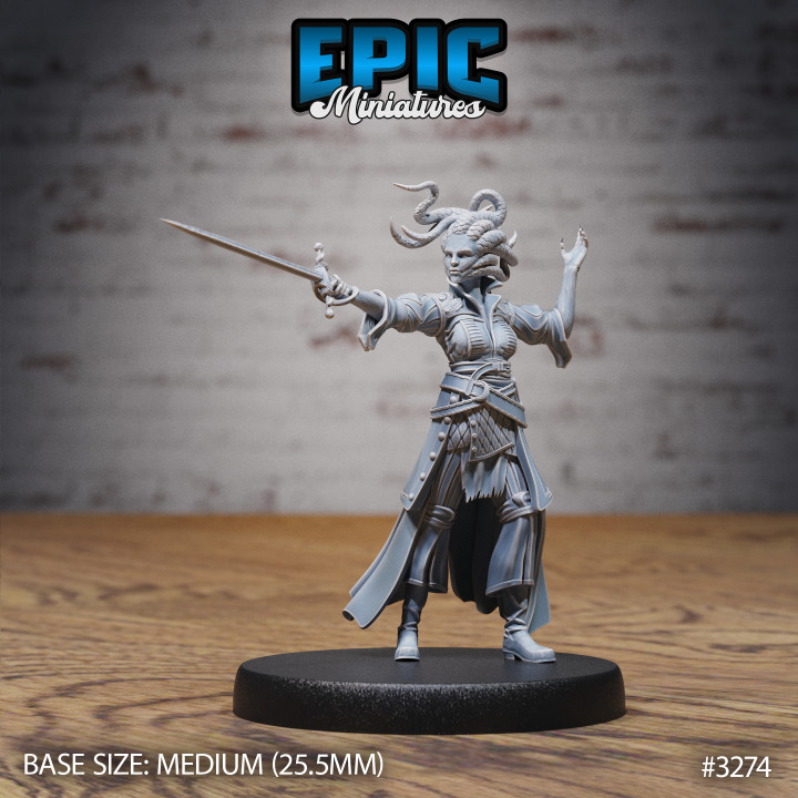3D Printable Gorgon Pirate Stance / Female Human Corsair / Medusa ...