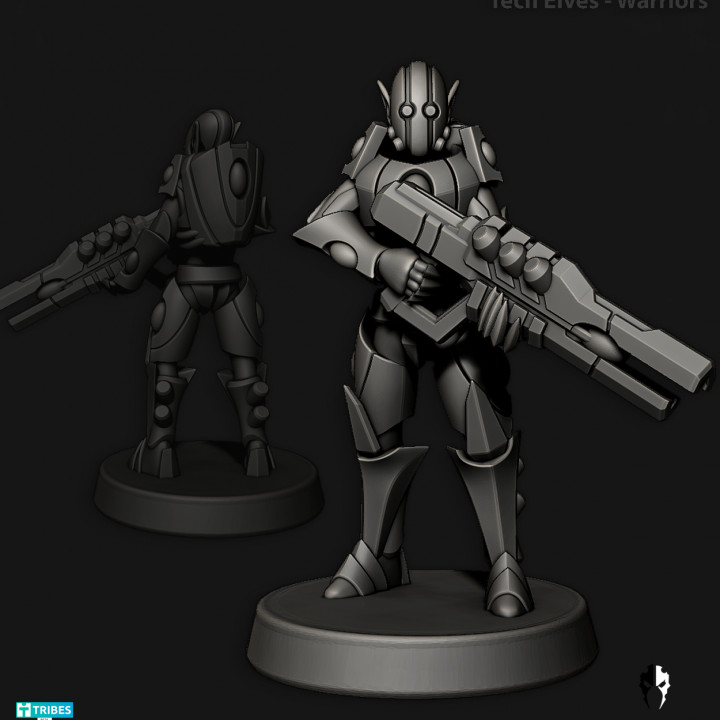3D Printable Tech Elves - Warriors by Edge Miniatures