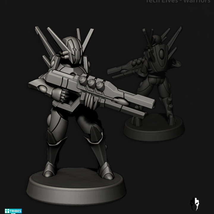 3D Printable Tech Elves - Warriors by Edge Miniatures