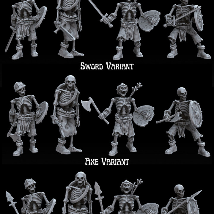 3D Printable Tons of Skeletons Pack by Apache-Studio