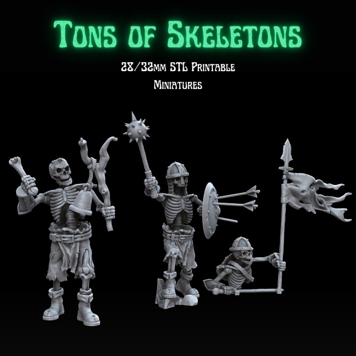 3D Printable Tons of Skeletons Pack by Apache-Studio