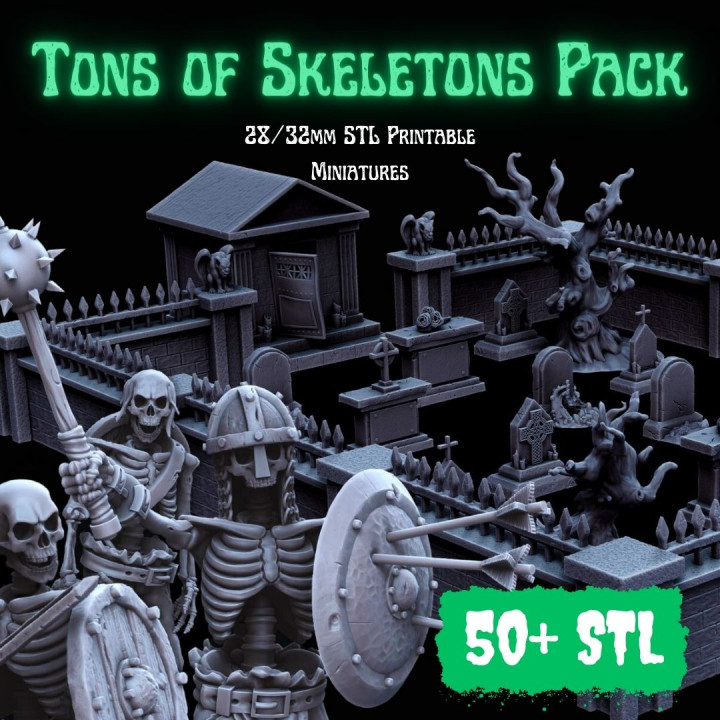 3D Printable Tons of Skeletons Pack by Apache-Studio