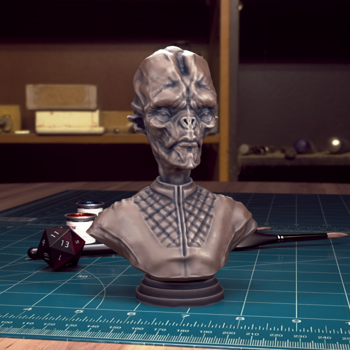 3D Printable Alien Bust [Pre-Supported] by TytanTroll Miniatures
