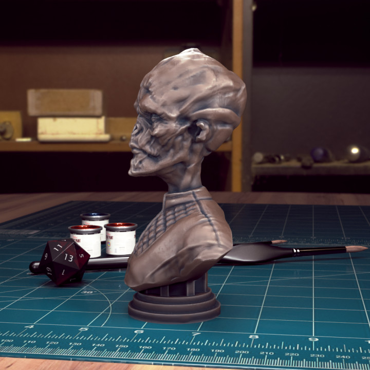 3D Printable Alien Bust [Pre-Supported] by TytanTroll Miniatures