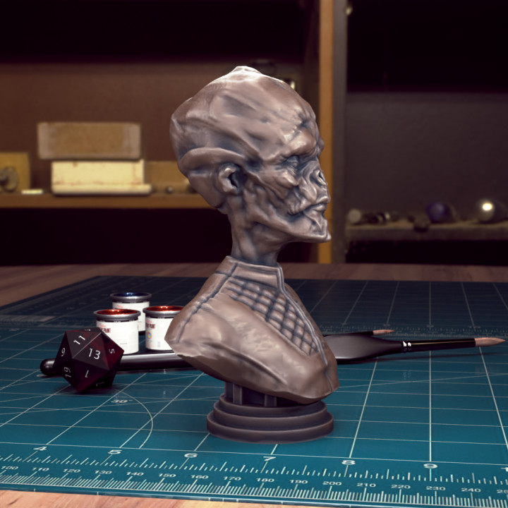 3D Printable Alien Bust [Pre-Supported] by TytanTroll Miniatures