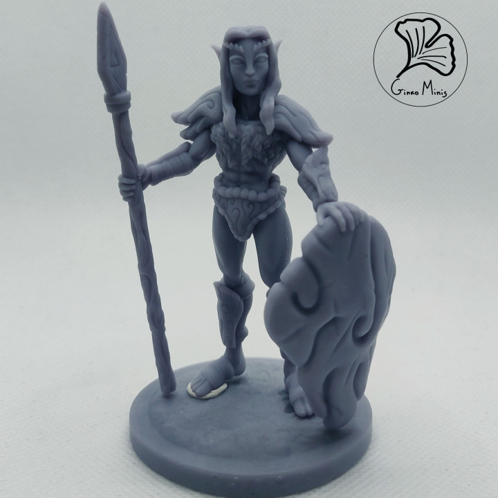 3D Printable Farlen the wood elf warrior by Ginko Minis