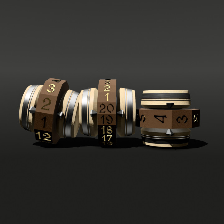 3D Printable Spinner Barrel Dice Set by Lazy Bear