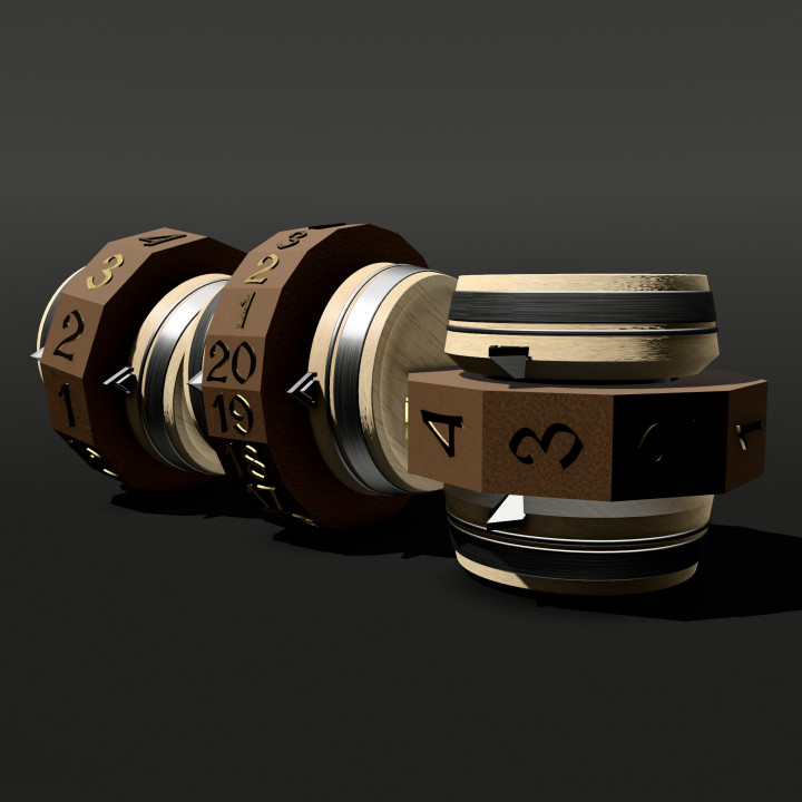 3D Printable Spinner Barrel Dice Set by Lazy Bear