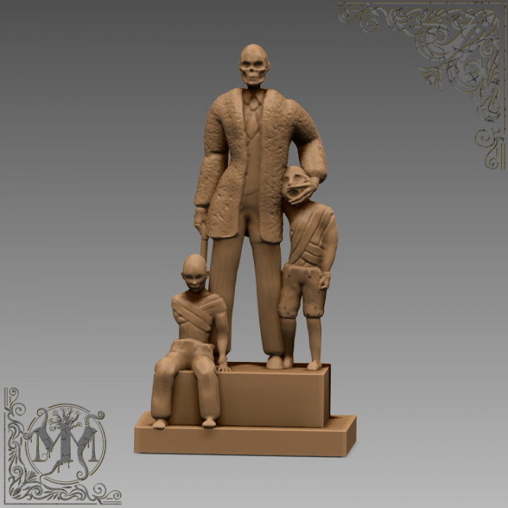 3D Printable Three Statues by Mythic Miniatures