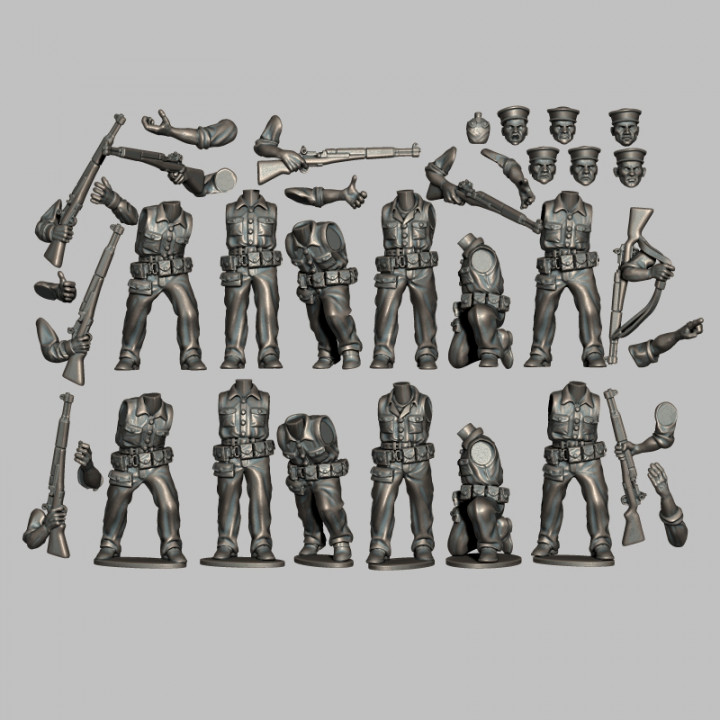 3D Printable WW2 US Navy Landing Party by Wargames Atlantic