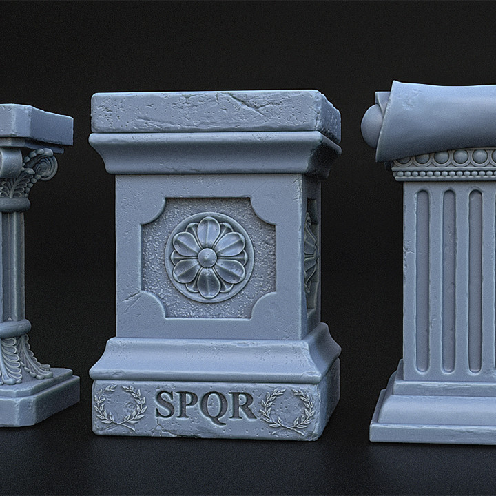 3D Printable Roman Columns/Plinths by Daniel McGrath