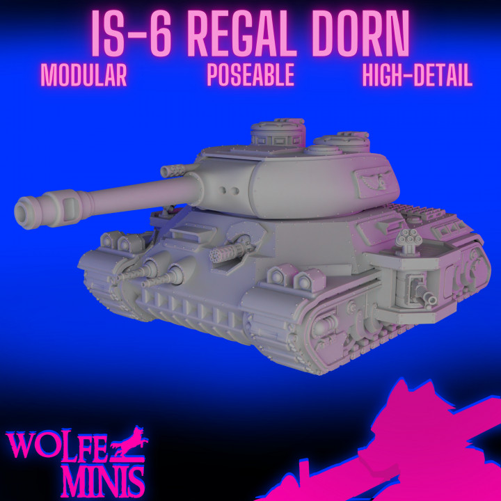 3D Printable IS-6 Regal Dorn Praetorian Heavy Tank - Imperial Army Red ...