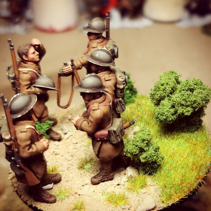 3D Printable WW2 28mm WW2 french reserve infantry at rest by Colonel Muller
