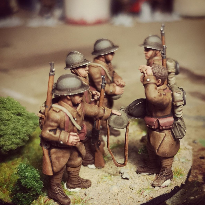 3D Printable WW2 28mm WW2 french reserve infantry at rest by Colonel Muller