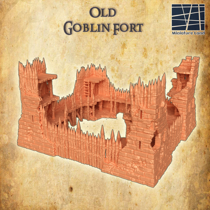 3D Printable Modular Goblin Fort- Tabletop Terrain - 28 MM by MiniatureLand