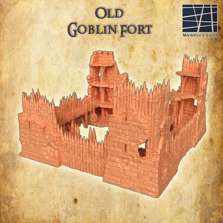 3D Printable Modular Goblin Fort- Tabletop Terrain - 28 MM by MiniatureLand