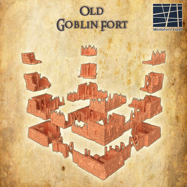 3D Printable Modular Goblin Fort- Tabletop Terrain - 28 MM by MiniatureLand