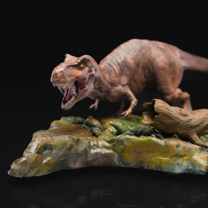 3D Printable T-Rex Statue by Stlflix